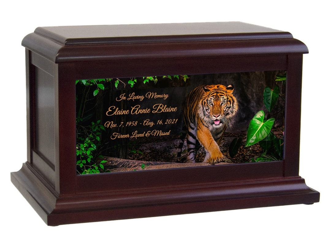 Beautiful Tiger Memorial Urn Photo Keep the Memory Series Customizable ...