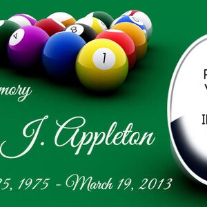 Rack 'em up Pool Table Urn - Medium or Adult Unique Billiards Cremation ...