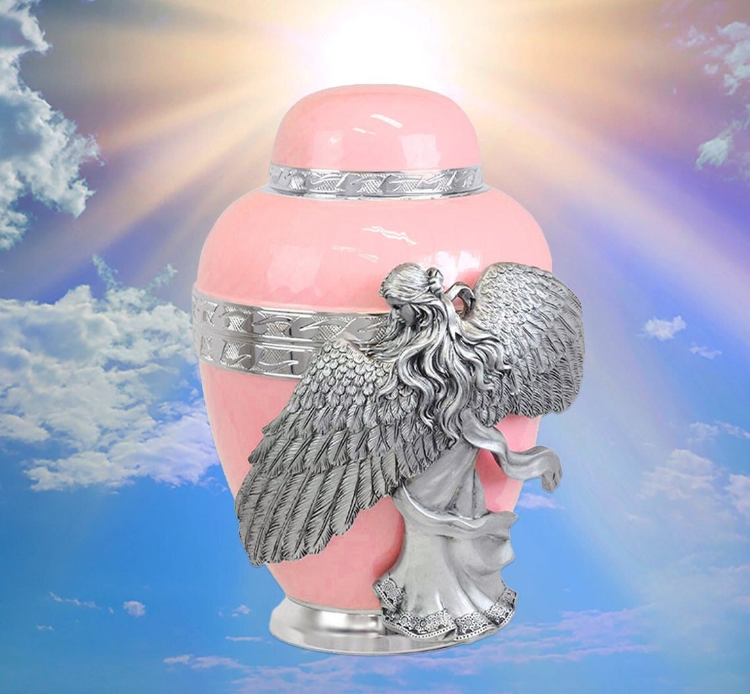 Angel of Grief® Pink Adult Urn - Hand-designed - Personalized Engraving ...