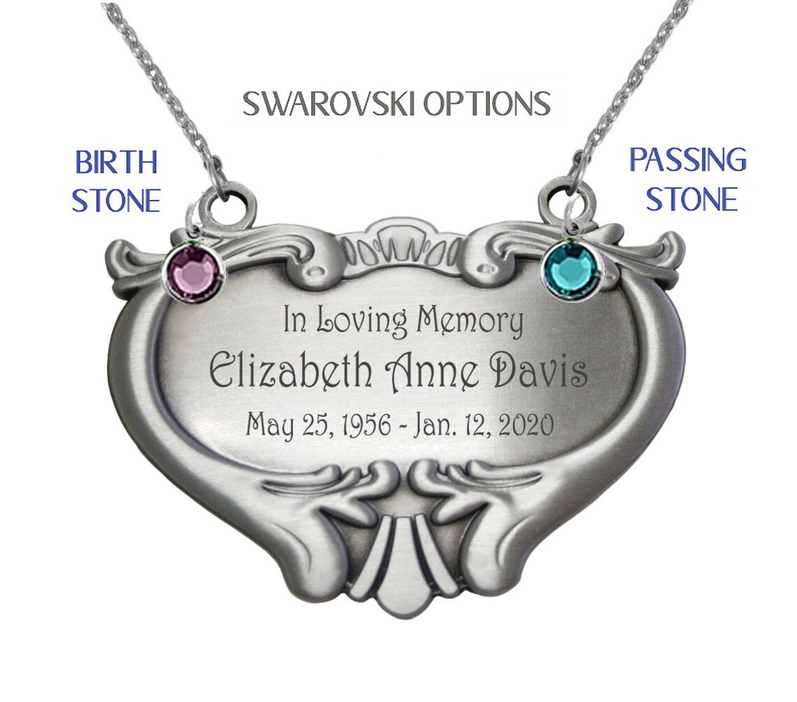 Victoria Heart Medallion Urn Name Plate Birth & Passing - Etsy