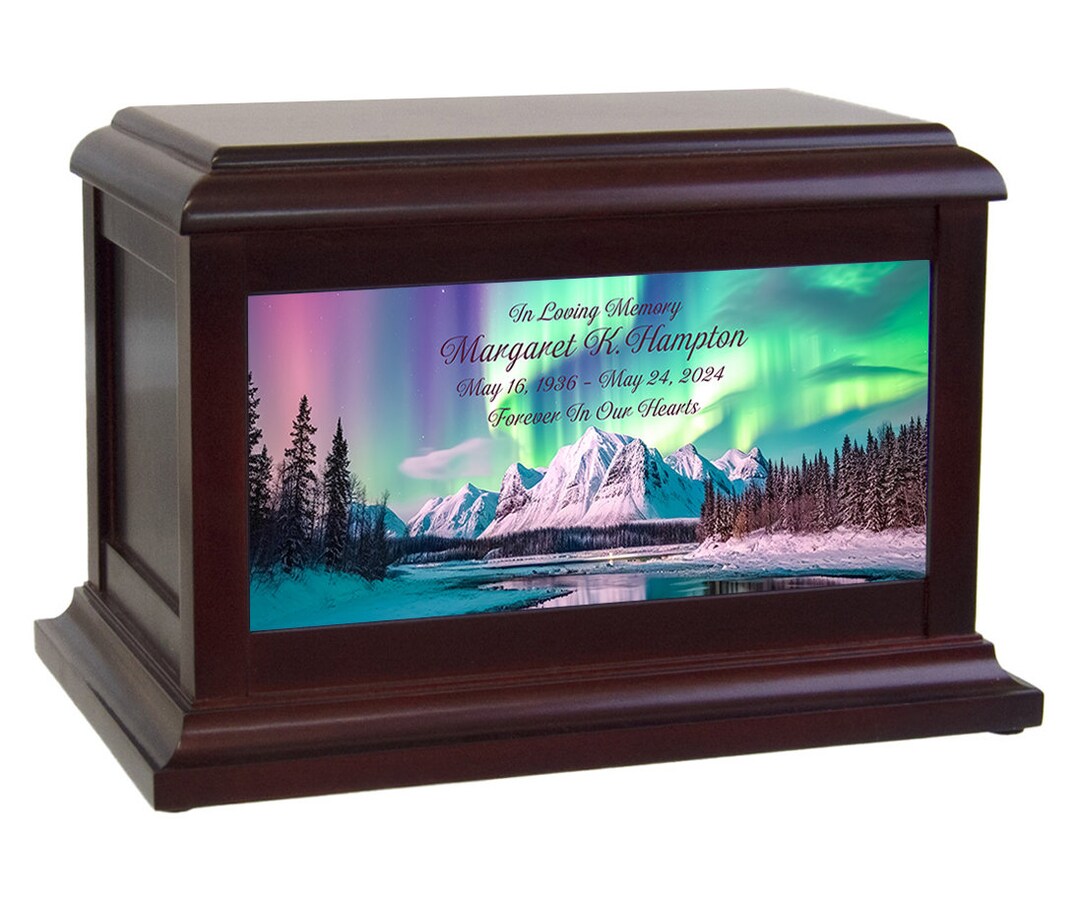 Glacier Aurora Borealis Adult Cremation Urn - Keep the Memory® Urn - Etsy