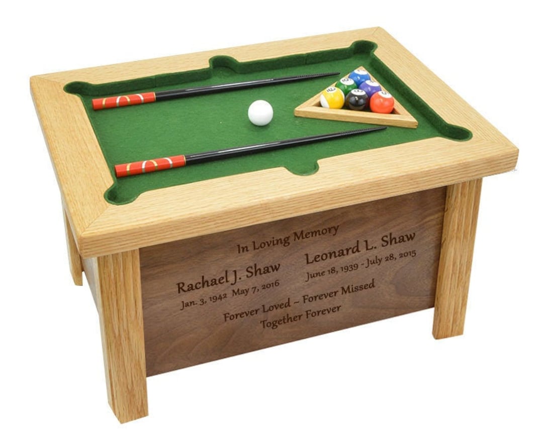 Hand Painted Pool Table Double Urn - Companion Memorial - Etsy