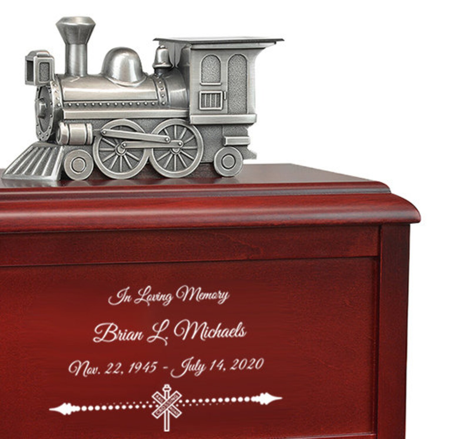 Train Redwood Adult Cremation Urn - Railroad Ashes Urn - Large Adult ...