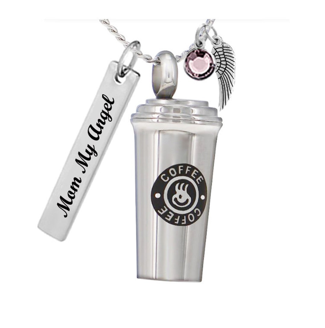 Coffee Cup Cremation Jewelry Urn - Love Charms® Engraving Option - FREE ...