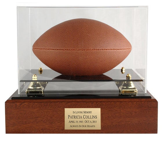 Football Memorial Case Walnut Adult Cremation Urn Made in - Etsy