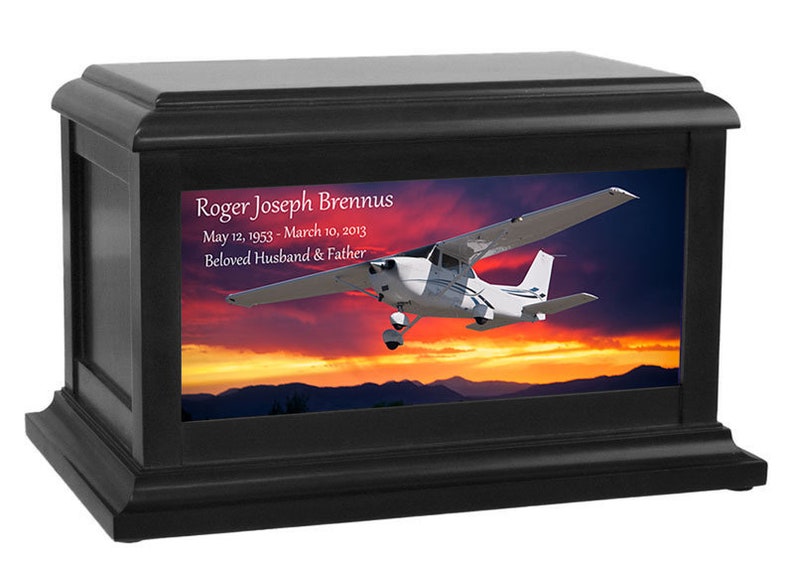 172 Cessna Adult Cremation Urn - Rosewood or Matte Black - Personalized ...