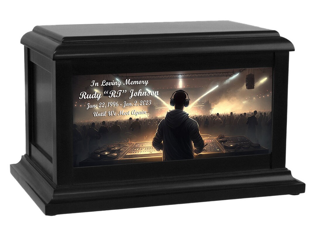 DJ Jam Concert Cremation Urn - Rap Concert Cremation Urn - Adult Wood ...