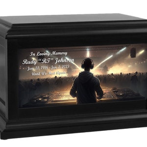 DJ Jam Concert Cremation Urn - Rap Concert Cremation Urn - Adult Wood ...