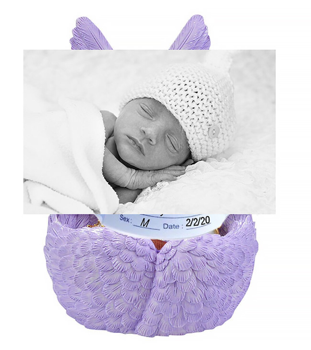 Purple Angel Wings Preemie Urn - Engraved Memorial - Etsy
