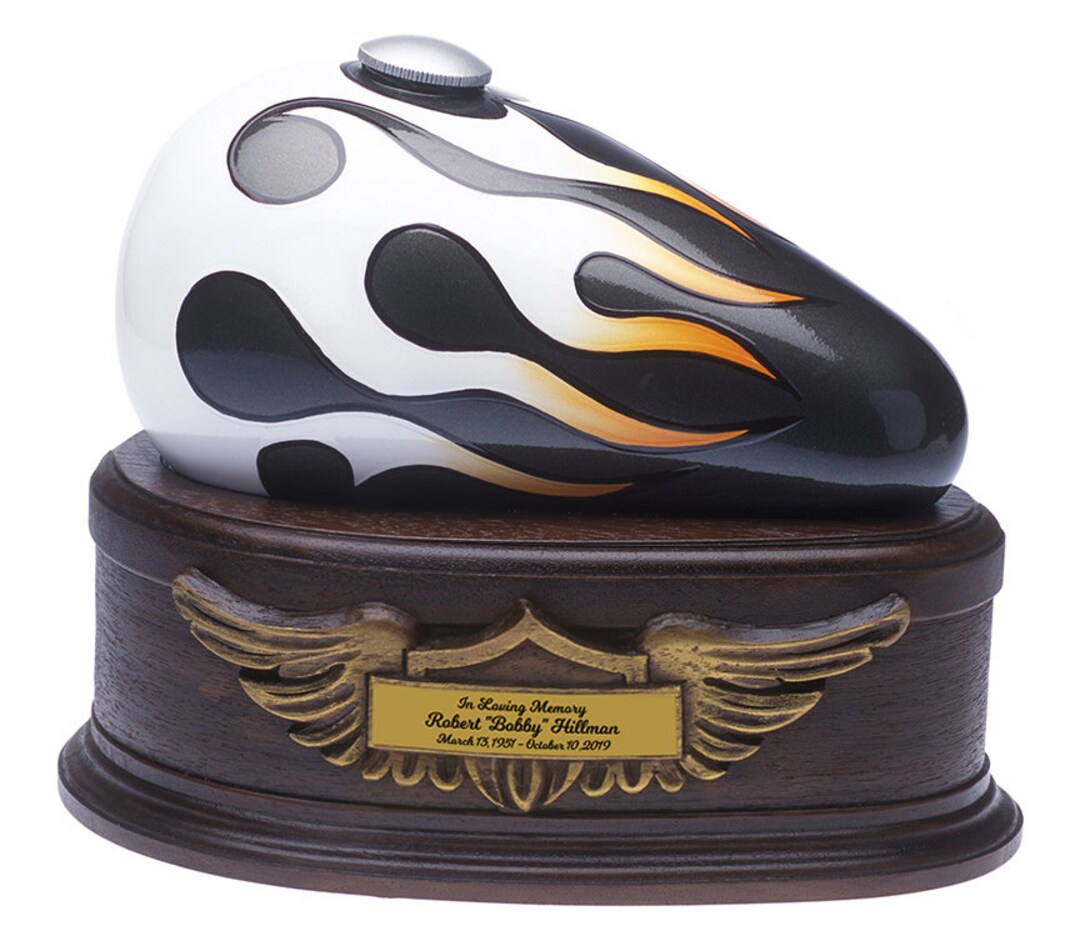 Flame Gas Tank Motorcycle Urn – Personalized Memorial, Durable Polymer ...