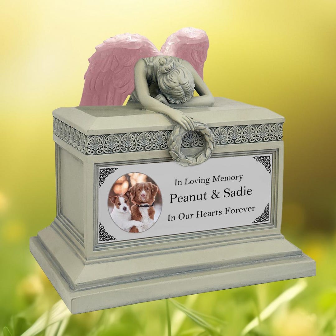 Weeping Angel Pet Cremation Urn – Custom Photo & Engraved Plate - Etsy