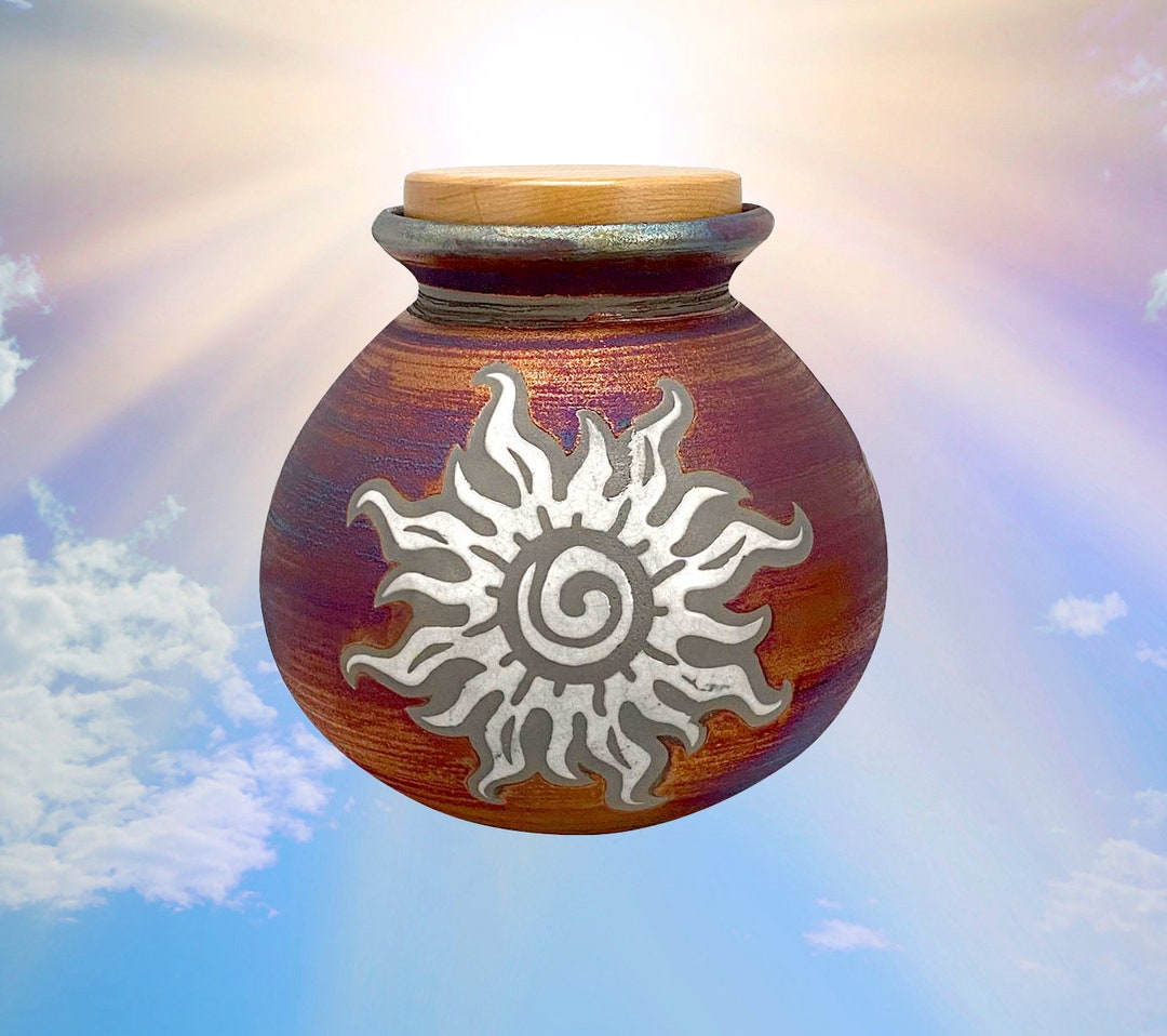 Sun Raku Cremation Adult or Medium Urn Desert Sun Adult Urn - Etsy