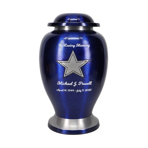 Texas Star Customized Adult Blue Funeral Cremation Urn With - Etsy