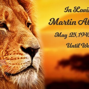 African Lion Cremation Urn - Handcrafted Memorial - Personalized ...