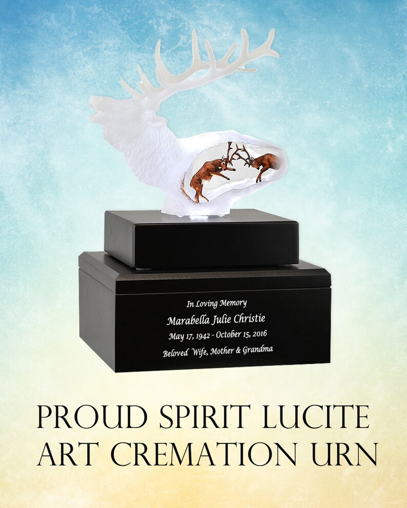 Proud Spirit Elk Lucite Art Cremation Urn - Etsy