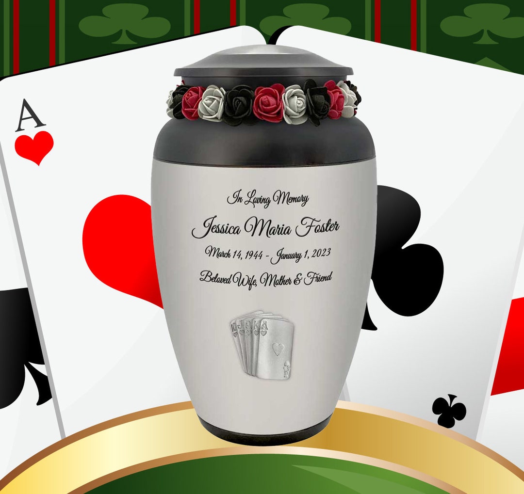 Royal Flush Cremation Urn - Poker Adult Urn - Personalized Engraving ...
