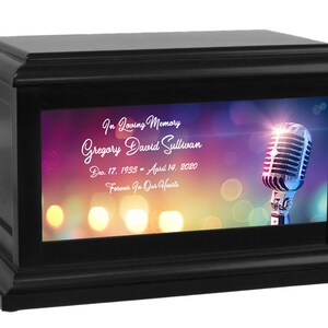 Retro Microphone Cremation Urn - Entertainer Adult Fishing Urn - Full ...