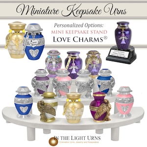 Angel of Grief® White Keepsake Urn - Custom Engraving - Mini Cremation ...