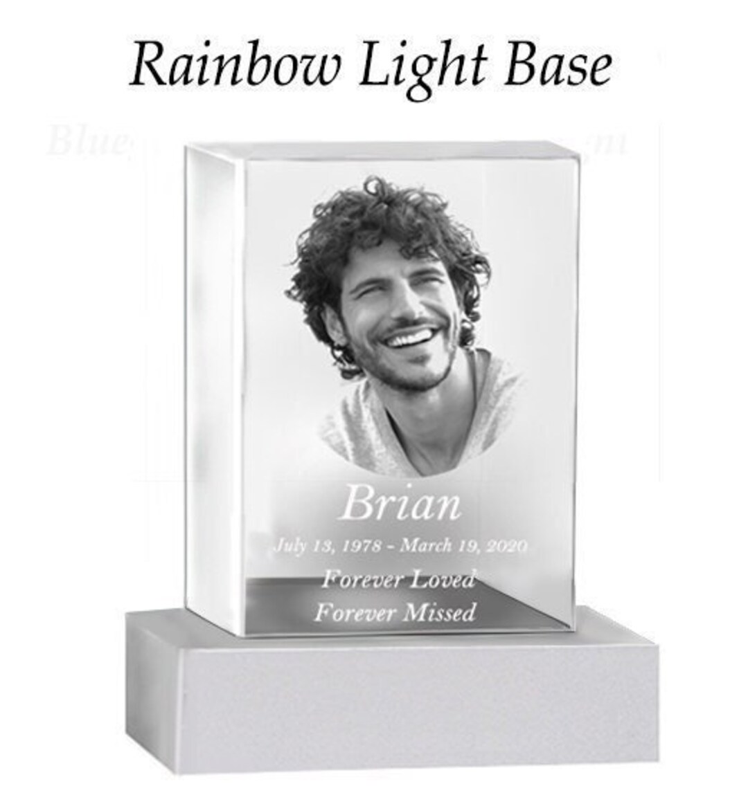 3D Crystal Memorial Rectangle & Light Box - Personalized Engraving ...