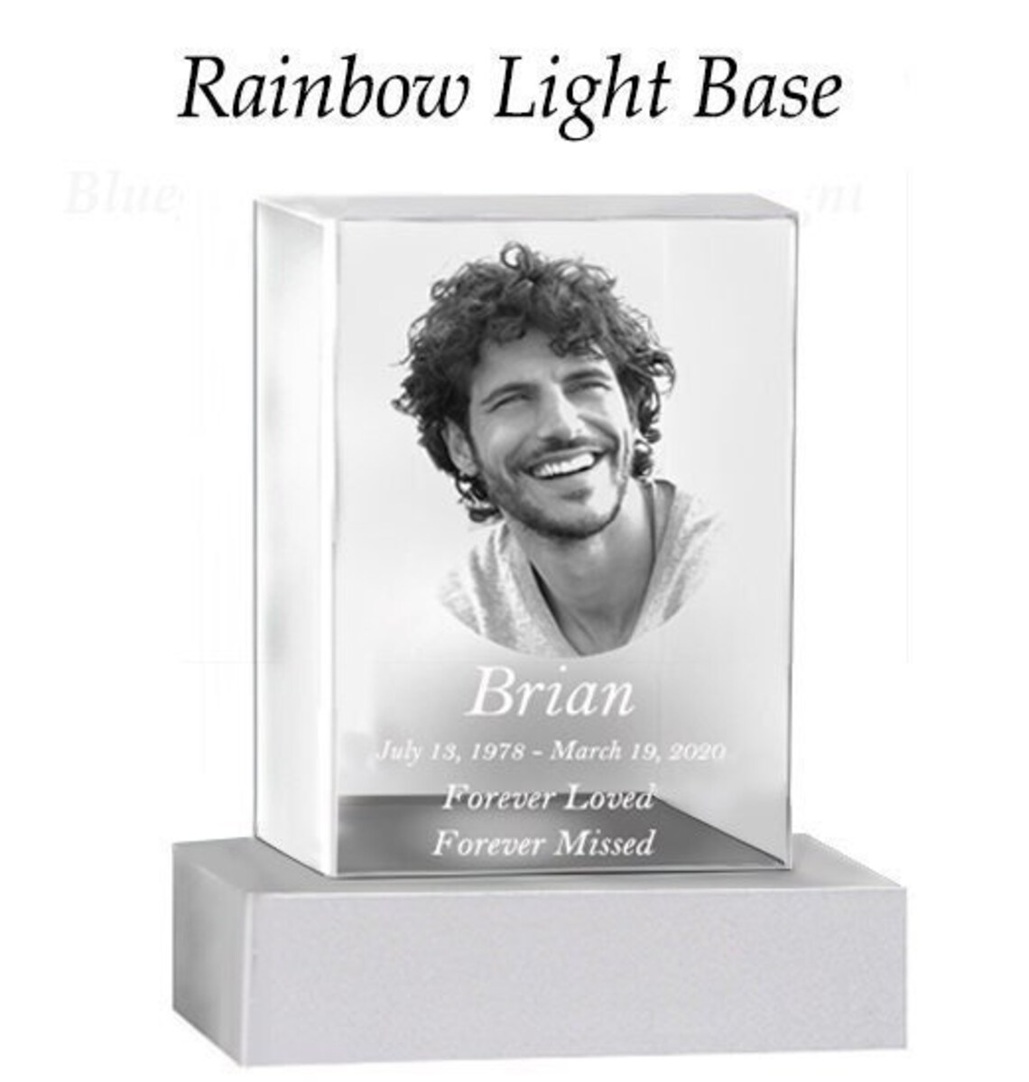 3D Crystal Memorial Rectangle & Light Box Personalized - Etsy