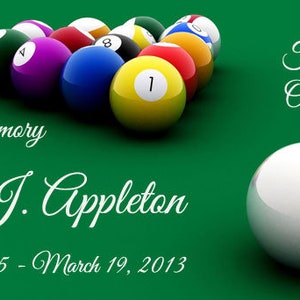 Pool Table Cremation Urn - Personalized Billiards Memorial - Etsy