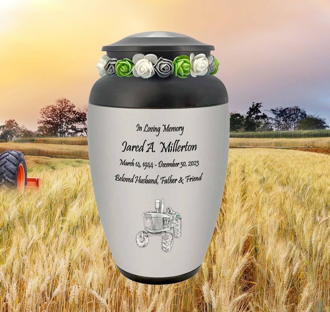 Farmer Tractor Cremation Urn - Adult Working Farm Tribute ...