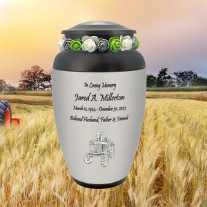 Farmer Tractor Cremation Urn - Adult Working Farm Tribute ...