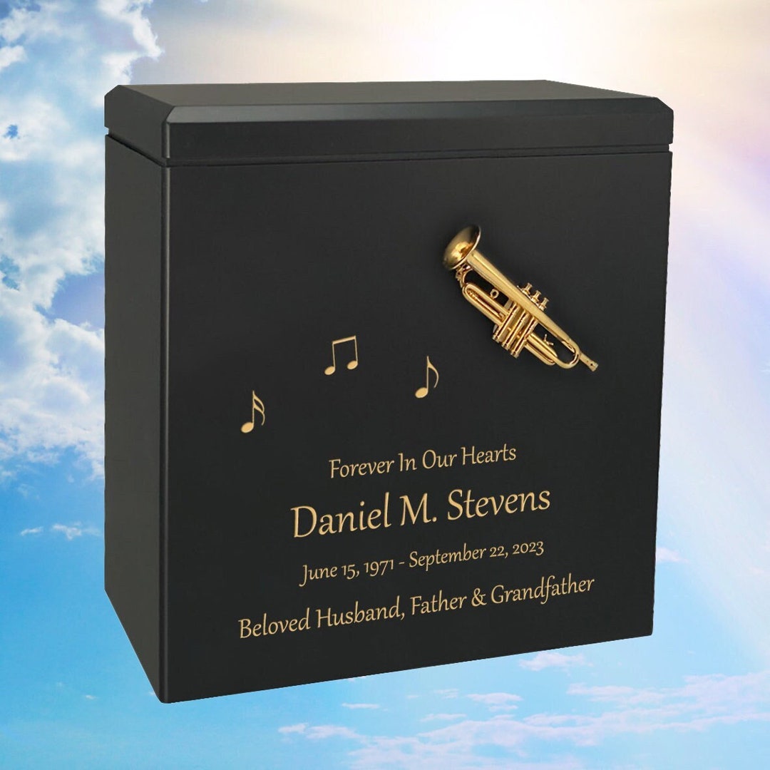 Trumpet Wood Cremation Urn - Adult Music Urn - Free Engraving - Etsy