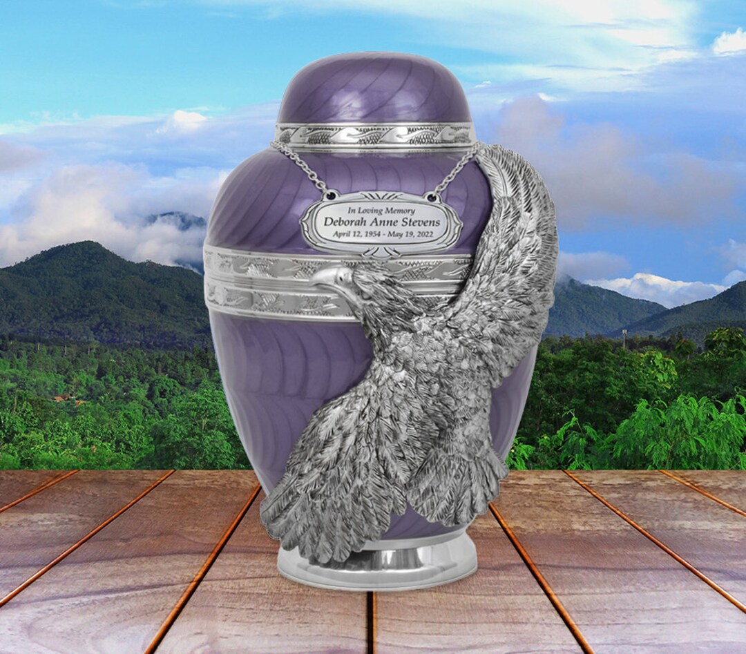 Soaring Eagle Lavender Adult Urn - FAST Shipping - Engraving Available ...