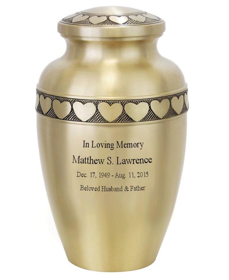 Circle of Hearts Brass Companion Urns - Etsy