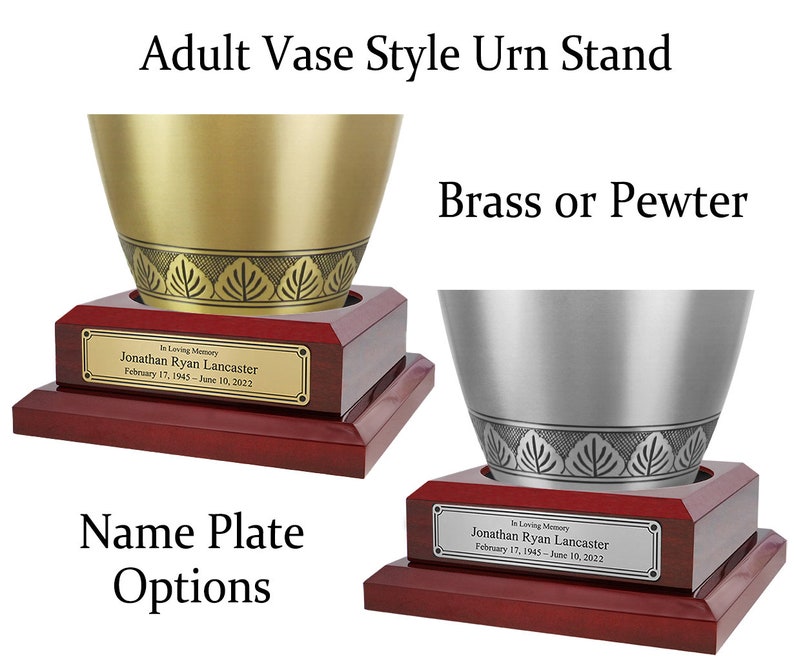 Adult Vase Style Urn Stand Personalized Wooden Stand & Name - Etsy