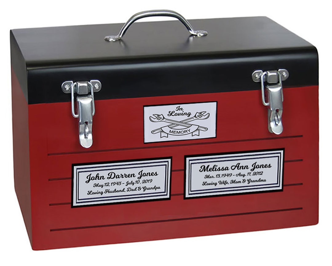 Toolbox Double Urn Red Tool Box Cremation Urn for Two People - FREE ...