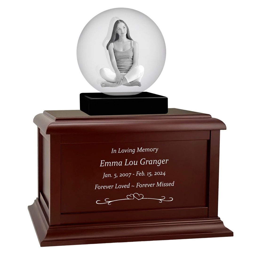 Memorial Sphere 3D Crystal Keep the Memory® Wood Urn - Personalized ...