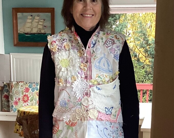 Cottage Garden - My Mother’s VINTAGE Linens Vest - Recycled Altered ...