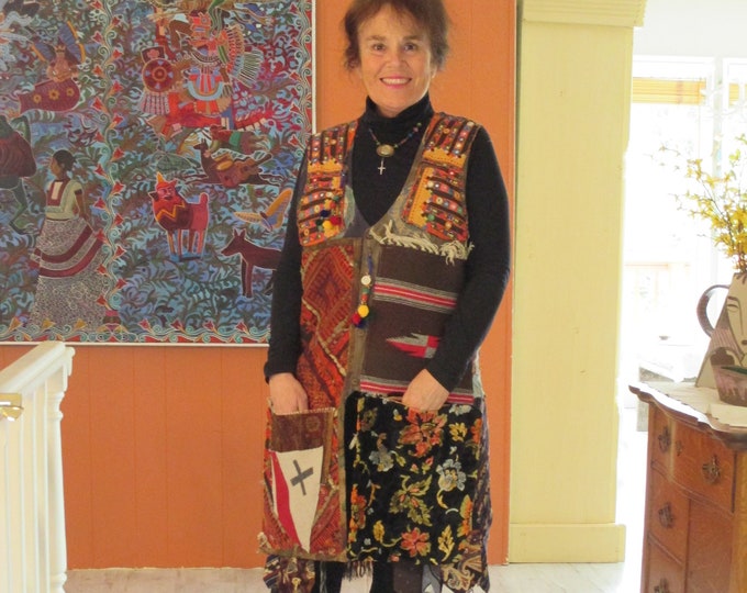 NATIVE NOMAD TRAVEL Vest My Bonny Altered Vintage Patchwork Couture ...