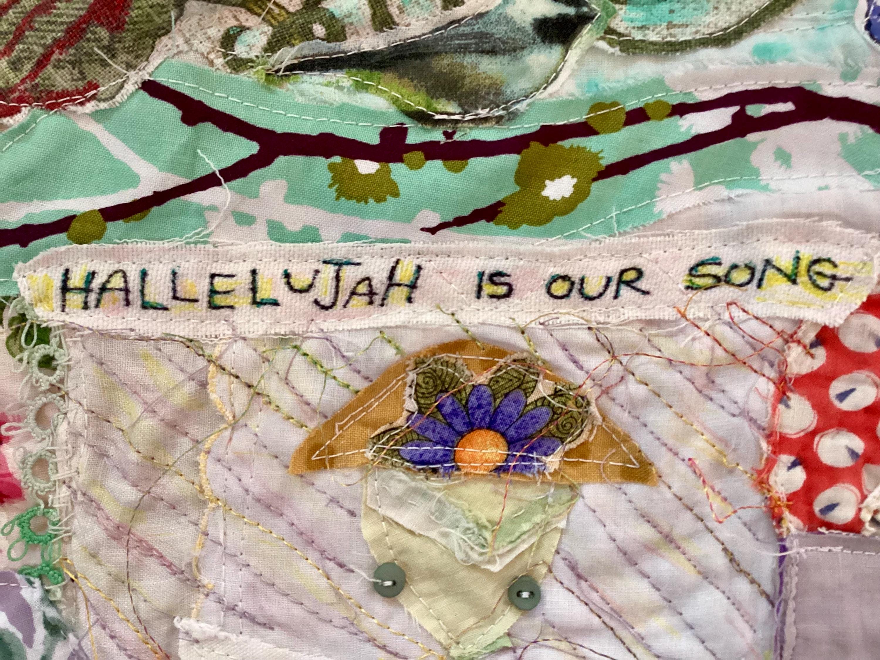 HALLELUJAH SONG Hanky Folk Art: Fabric Collage of Vintage Materials ...