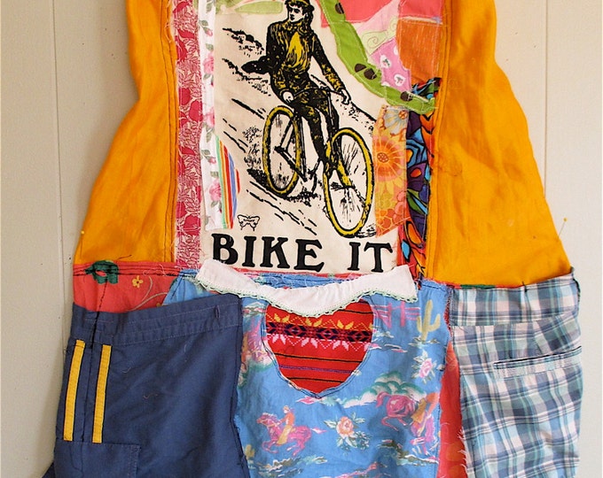 ARTIST Tunic Wearable Folk Art Collage Clothing Artisan Recycled Fabric ...