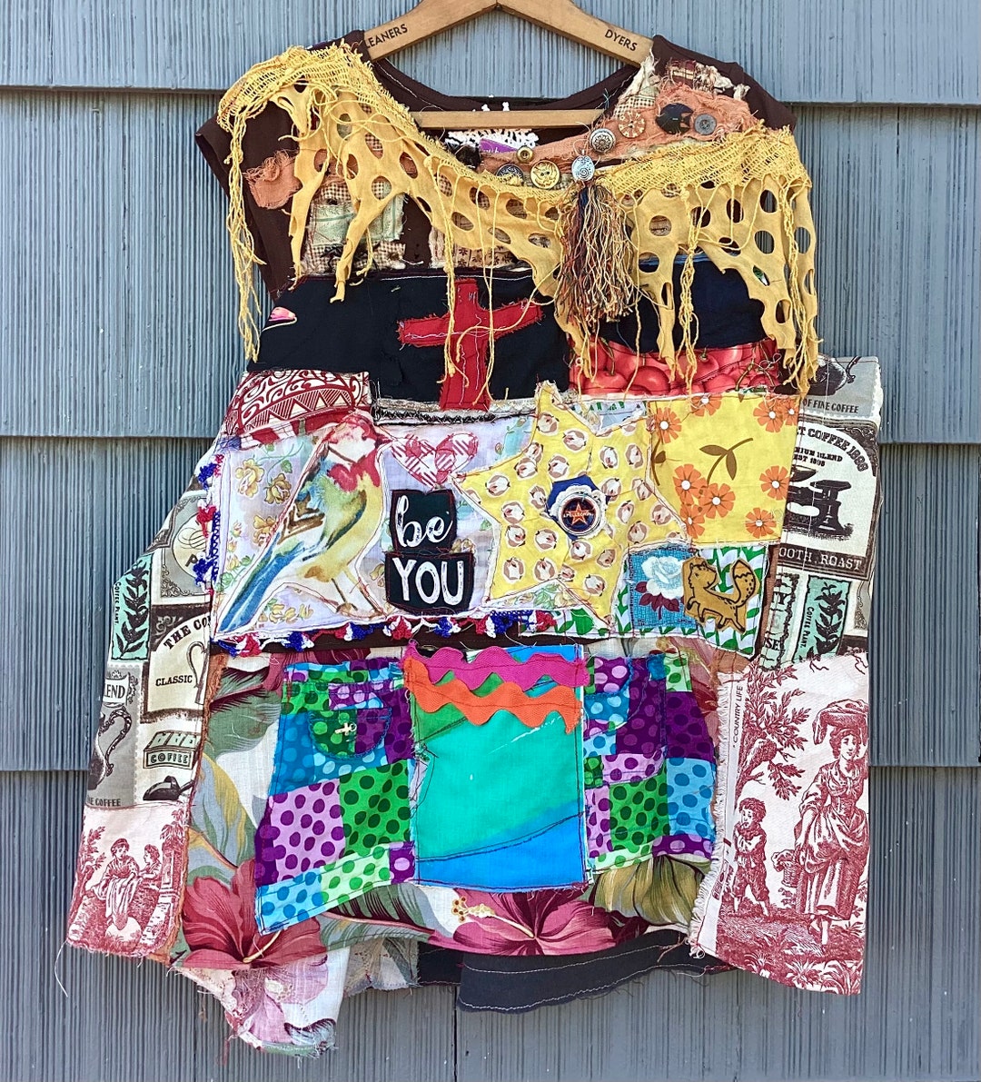 Messy Girl TUNIC of Many Colours - Antique Embroidery Vintage Patchwork ...