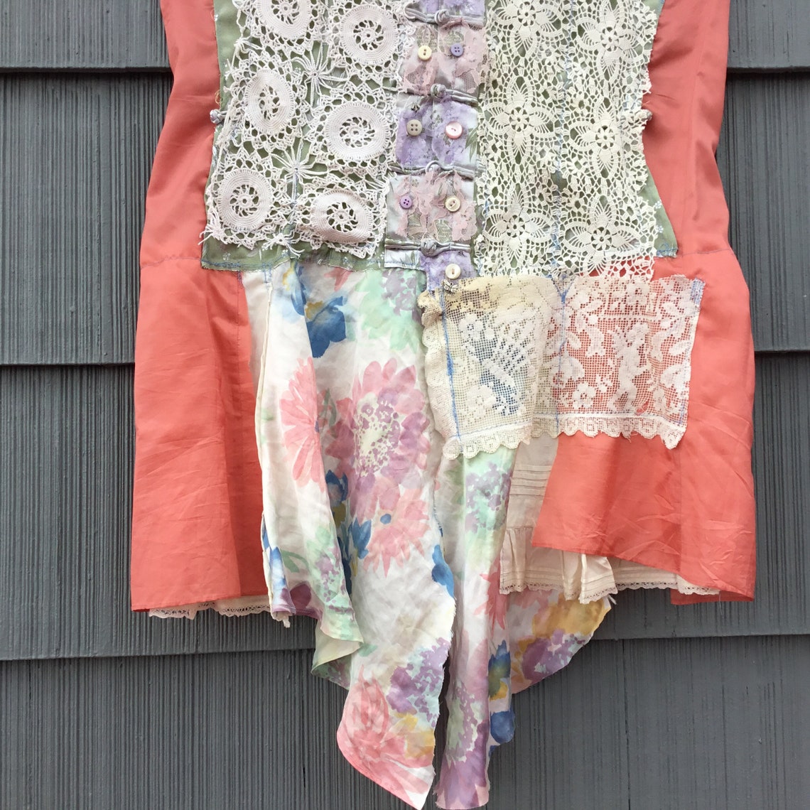 ASIAN SILK VEST my bonny Altered Embellished Patchwork | Etsy