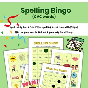 CVC Words Spelling Bingo Game: Literacy Activity (PDF) - Etsy
