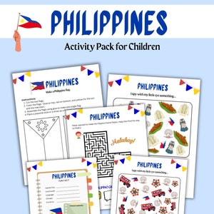 Activity Sheets About the Philippines for Kids - Etsy