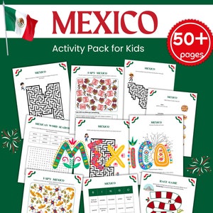 MEXICO Worksheets Learning Activity Pack for Kids: Homeschool ...