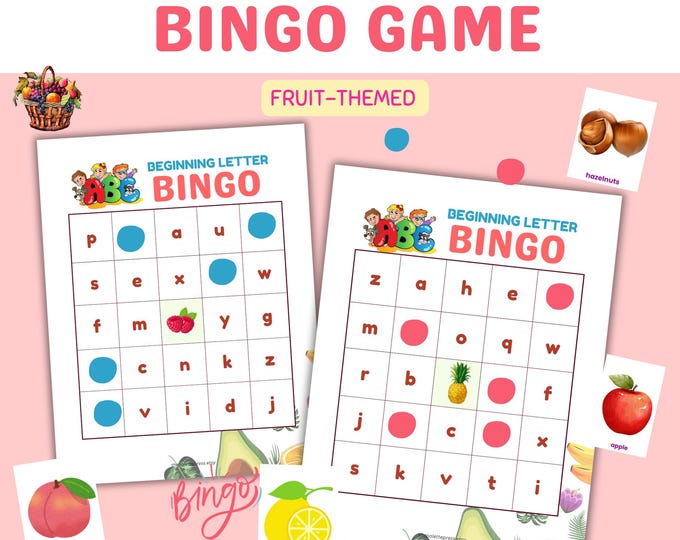 Fruit Alphabet Bingo: Beginning Sounds Game (digital Download) - Etsy