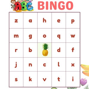 Fruit Alphabet Bingo: Beginning Sounds Game (digital Download) - Etsy