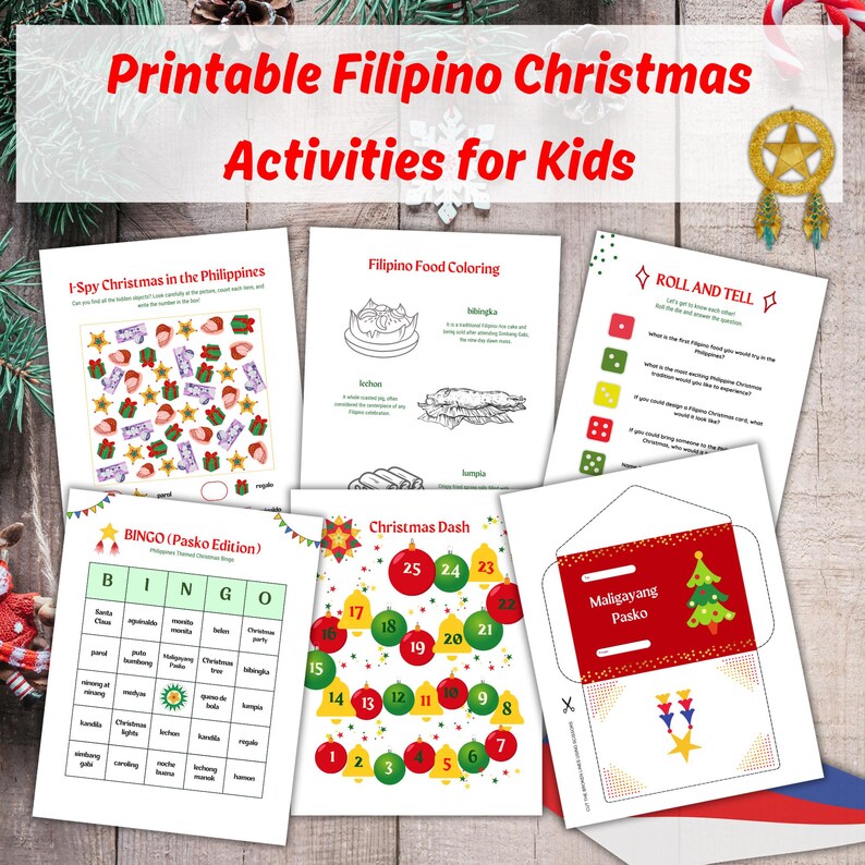 FILIPINO CHRISTMAS Activity Pack for Kids: Philippine Culture and ...