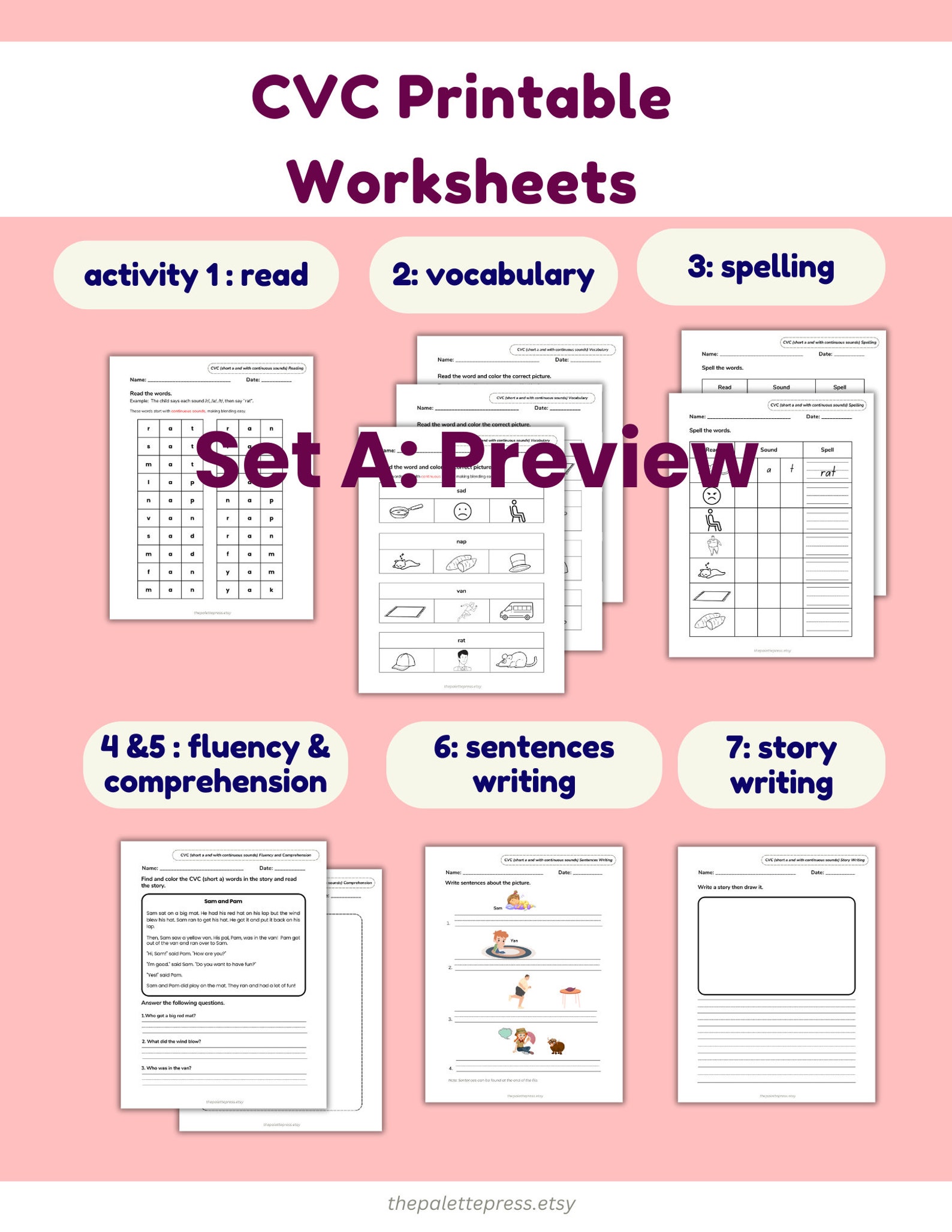 CVC Worksheets for Kids Science of Reading (SOR) Aligned - Phonics for ...
