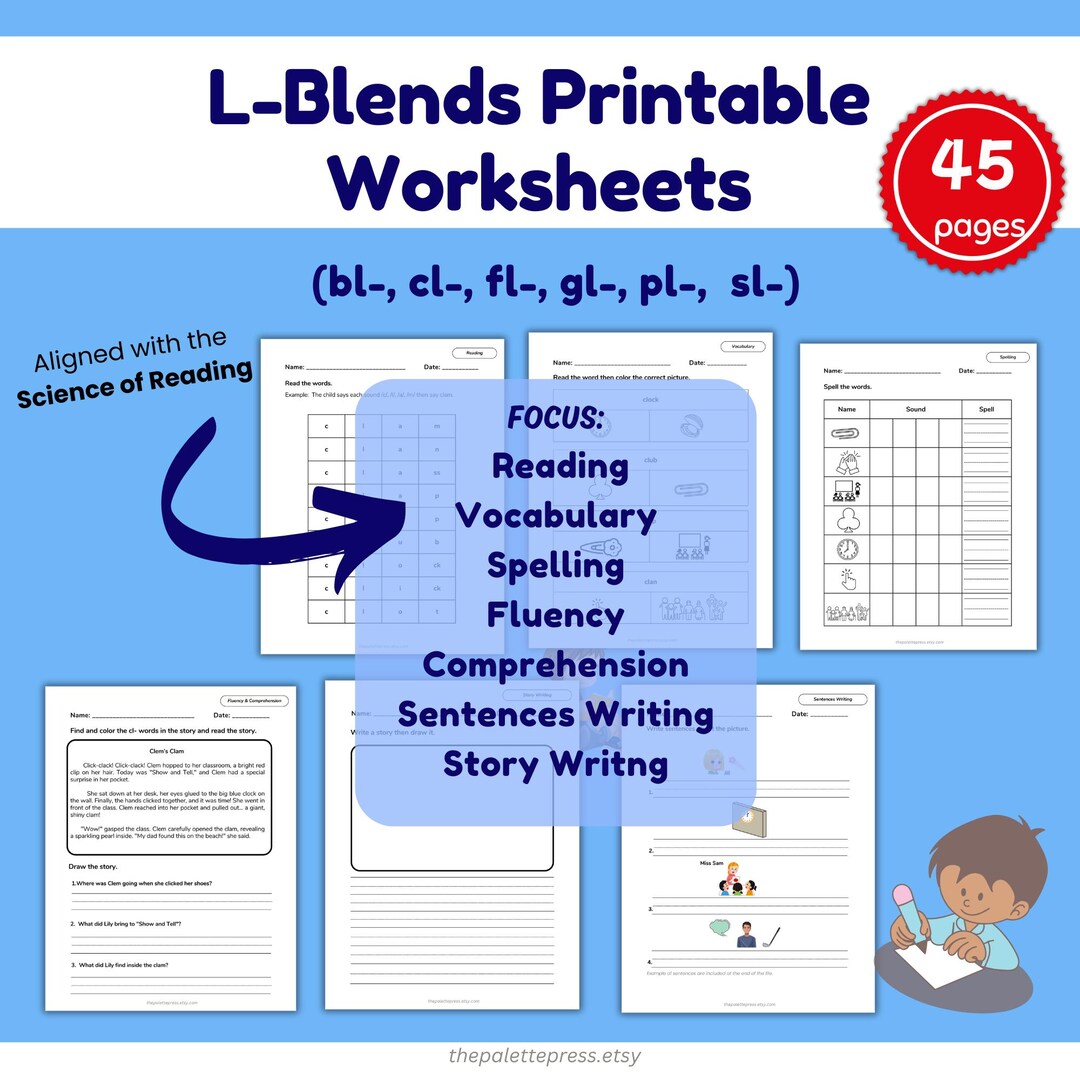 L-blends Worksheets Science of Reading (SOR) Aligned - Phonics for ...