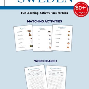 SWEDEN Worksheets Learning Activity Pack for Kids: Homeschool Printable ...