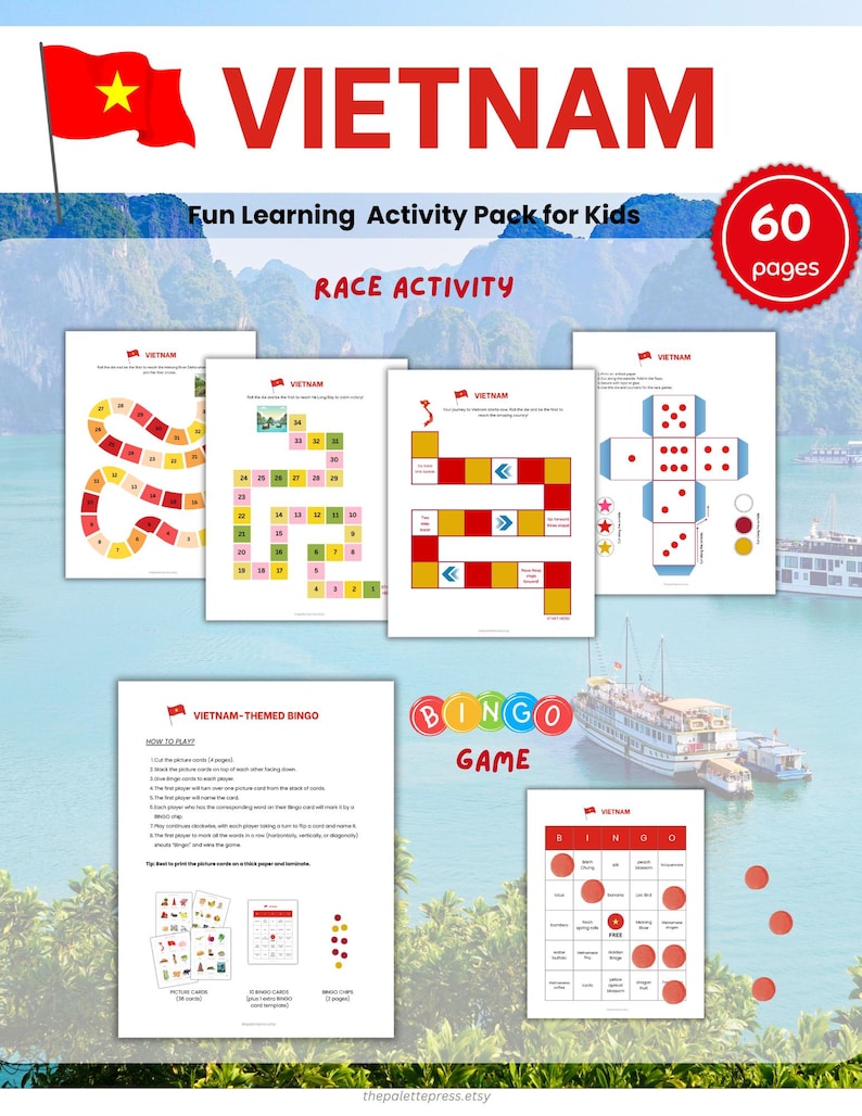 VIETNAM Learning Activity Pack for Kids: Country Study Printables ...