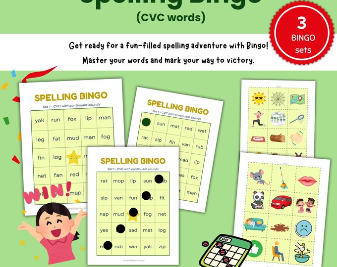 CVC Words Bingo - Printable CVC Game - Kindergarten Homeschool CVC Card ...